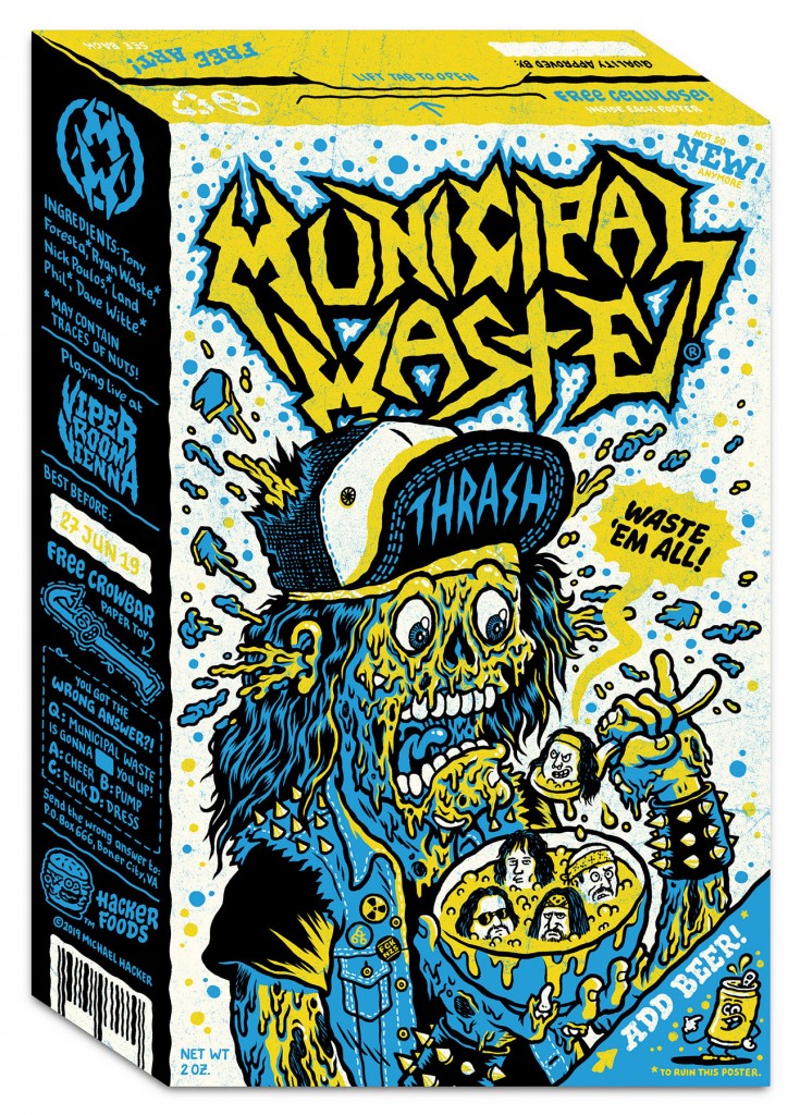 Municipal Waste 2019 gig poster — Michael Hacker Illustration